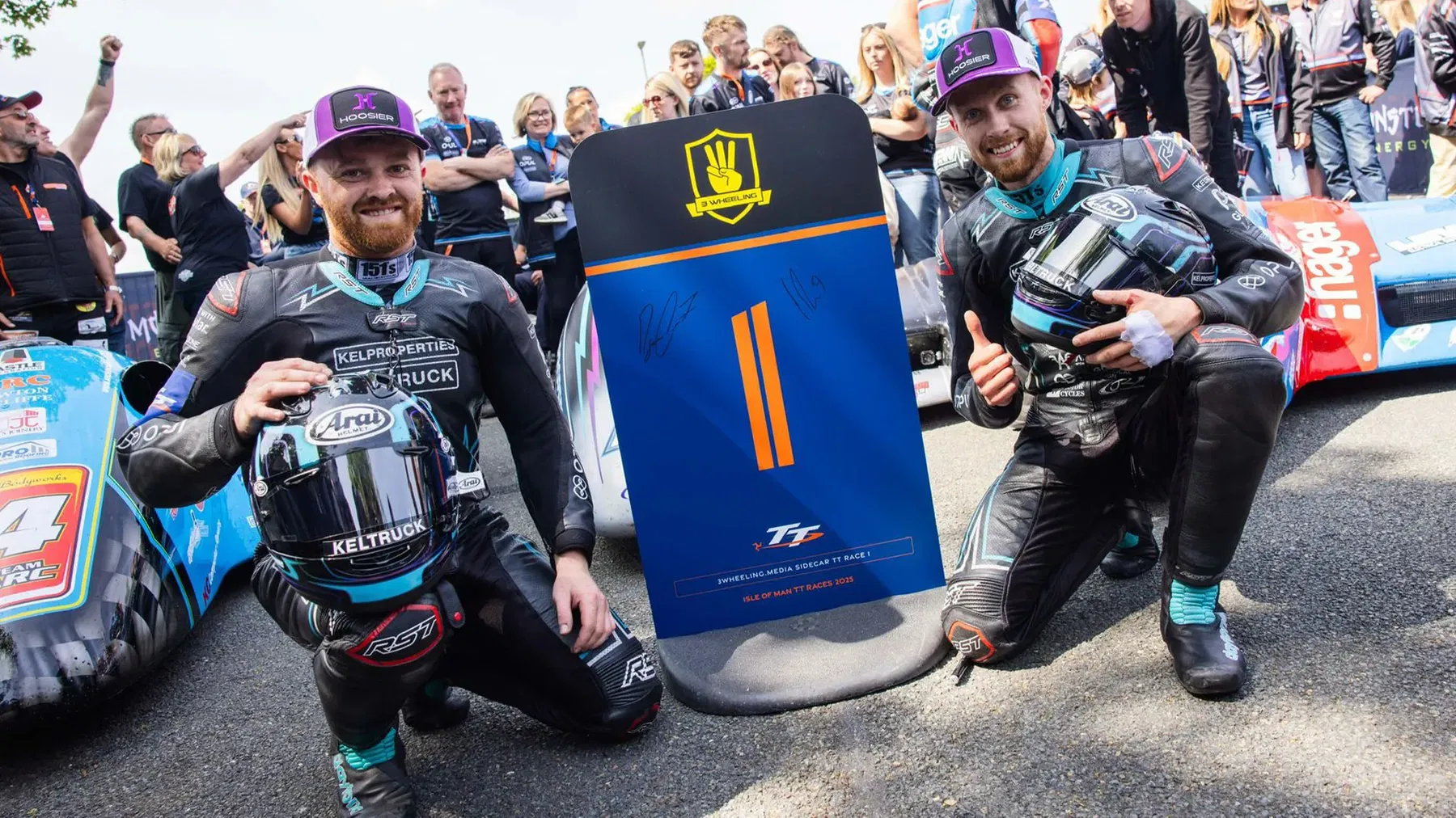 TT 2025: Crowe brothers win sidecar race with new lap record